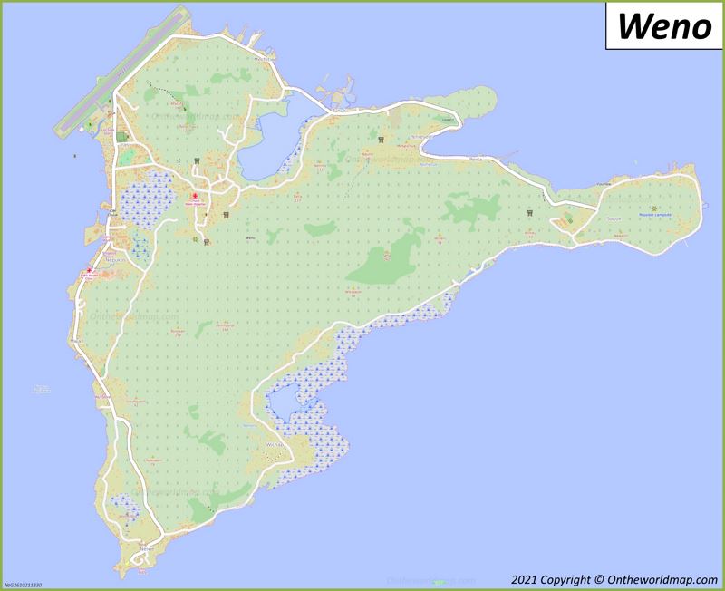 Weno Map | Micronesia | Detailed Maps of Weno Island