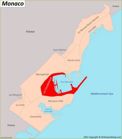 La Condamine Map | Monaco | Detailed Maps of La Condamine