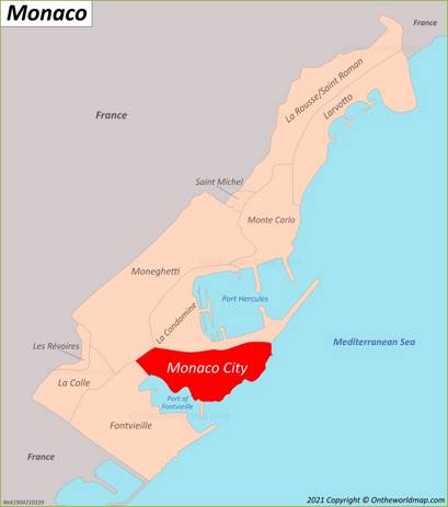 Monaco City Map | Detailed Maps of Monaco City (Monaco-Ville)