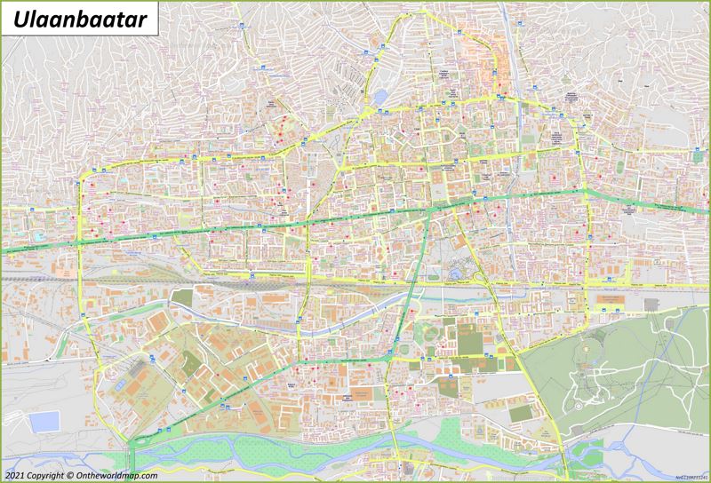 Ulaanbaatar Map Mongolia Detailed Maps Of Ulaanbaatar Ulan Bator 