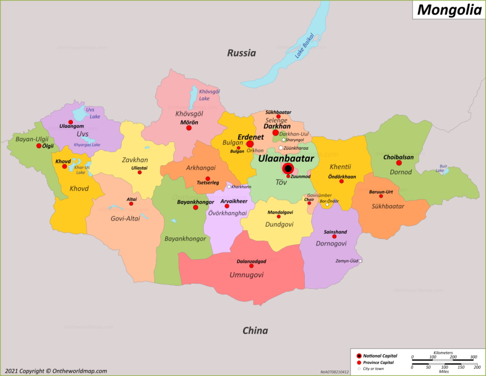 Mongolia Map | Detailed Maps of Mongolia