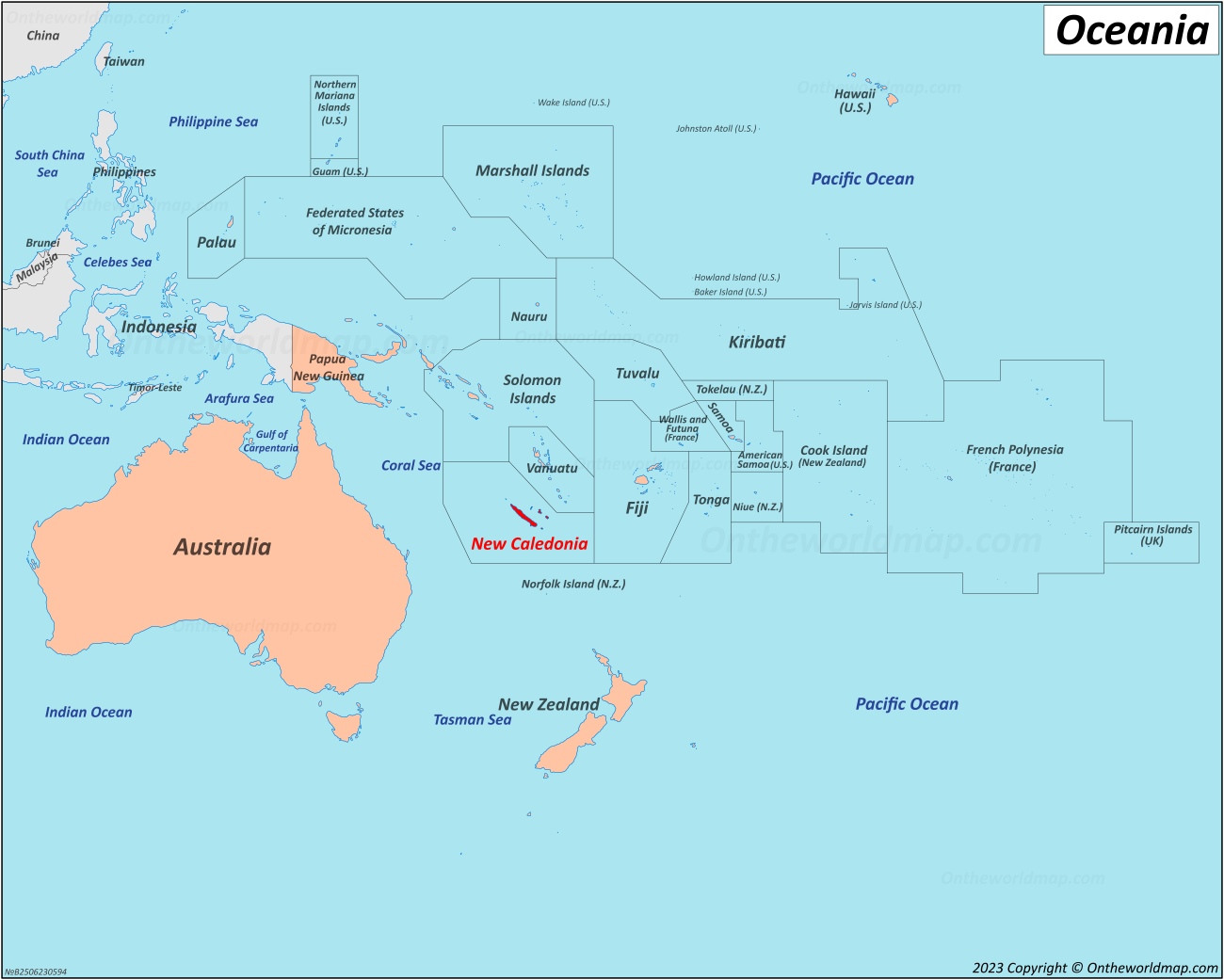 New Caledonia Location On The Oceania Map Ontheworldmap New Caledonia Location On The Oceania Map Ontheworldmap
