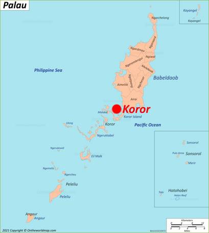 Koror Map | Palau | Detailed Maps of Koror City