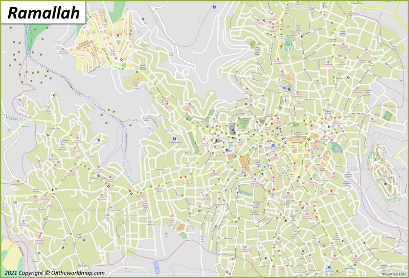 Ramallah Map | West Bank, Palestine | Detailed Maps of Ramallah
