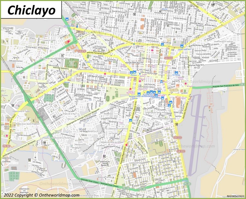 Chiclayo Map | Peru | Detailed Maps of Chiclayo (Santa María de los ...