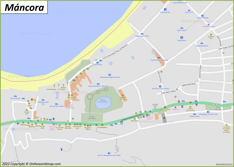 Máncora Map | Peru | Detailed Maps of Máncora