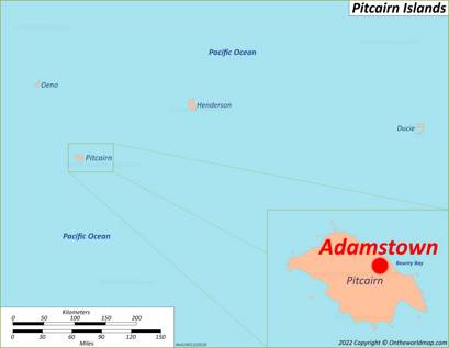 Adamstown Map | Pitcairn Islands | Detailed Maps of Adamstown