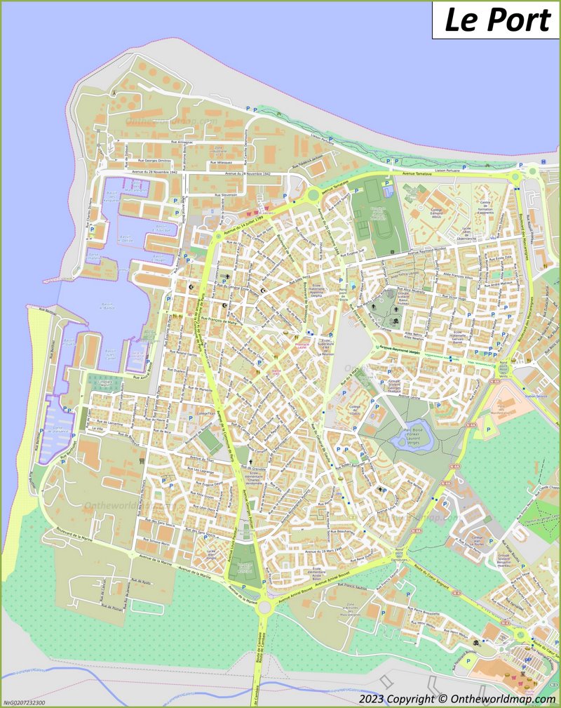 Le Port Map | Réunion | Detailed Maps of Le Port