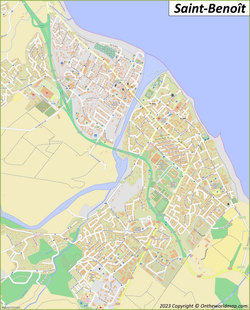 Saint-Benoît Map | Réunion | Detailed Maps of Saint-Benoît