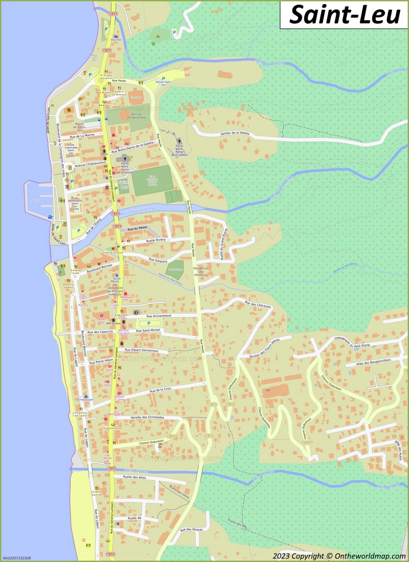 Saint-Leu Map | Réunion | Detailed Maps of Saint-Leu