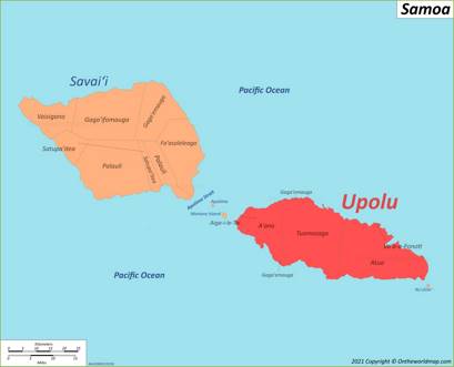 Map of Upolu Island | Samoa