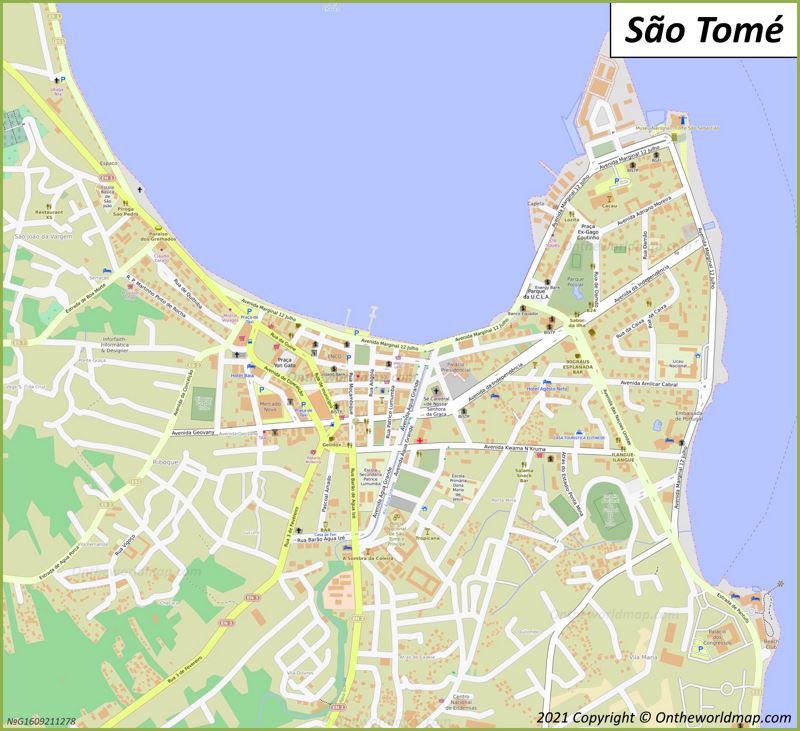 São Tomé City Map | São Tomé and Príncipe | Detailed Maps of São Tomé City