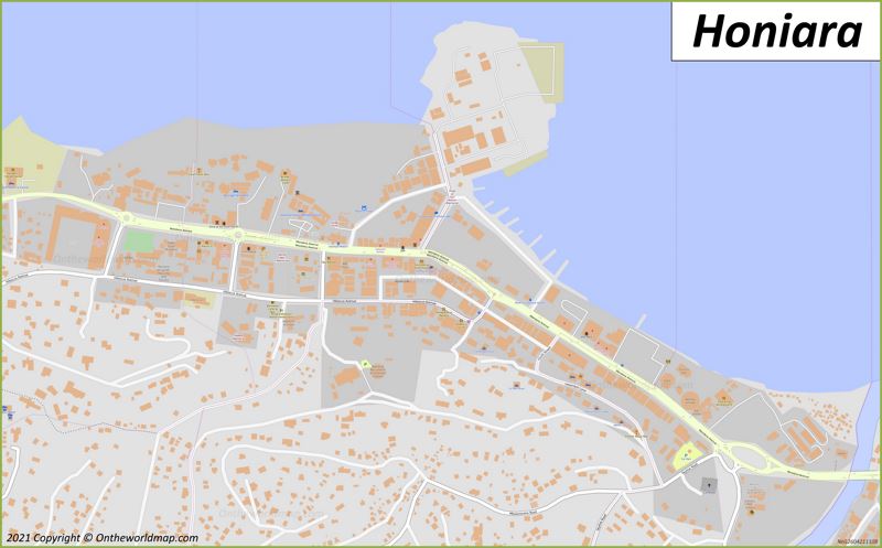 Honiara Map | Solomon Islands | Detailed Maps of Honiara