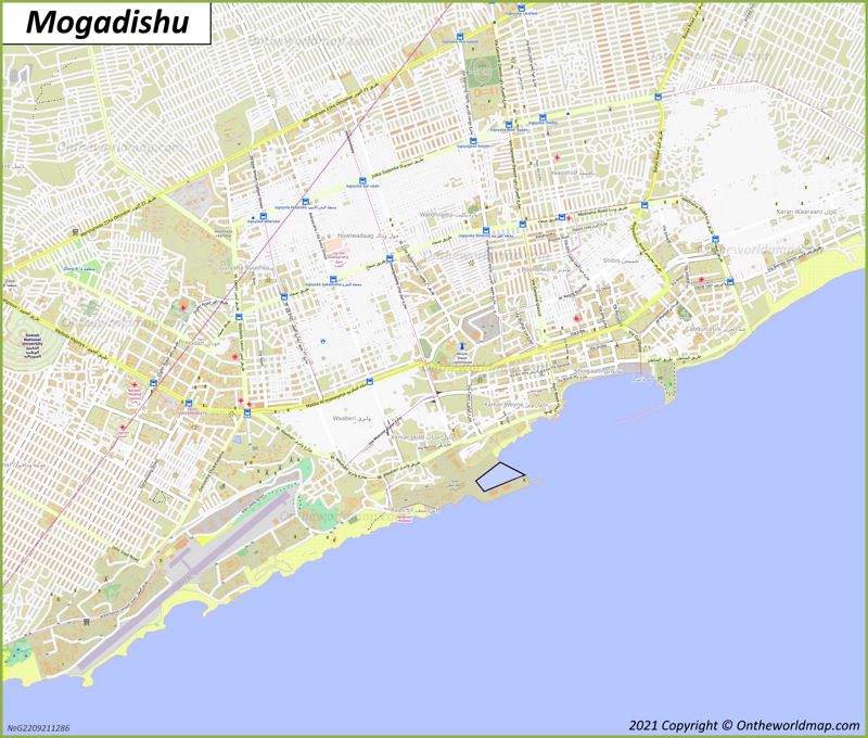 Mogadishu Map | Somalia | Detailed Maps of Mogadishu (Xamar or Hamar)