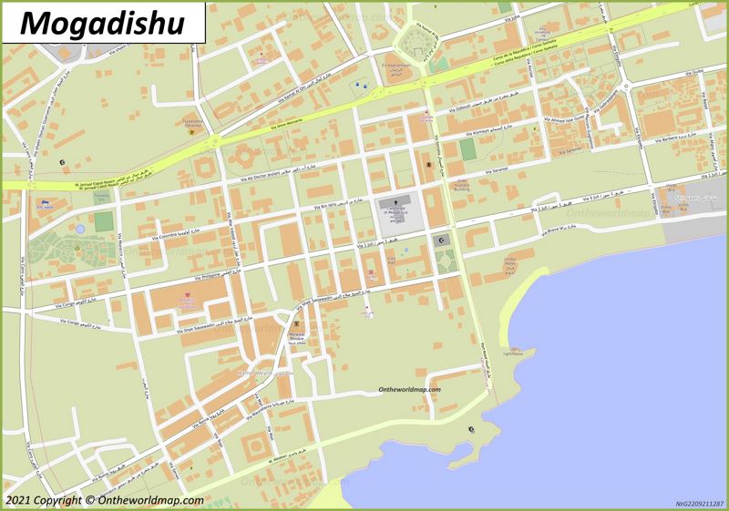 Mogadishu Map | Somalia | Detailed Maps of Mogadishu (Xamar or Hamar)