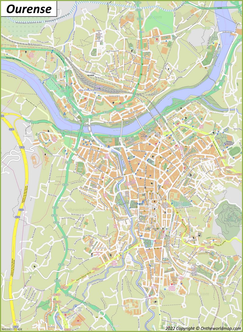 Ourense Map | Spain | Detailed Maps of Ourense (Orense)