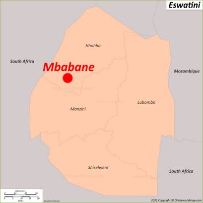 Mbabane Map | Eswatini | Detailed Maps of Mbabane