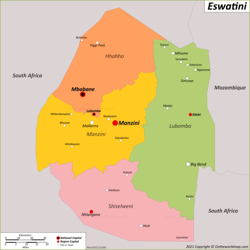 Eswatini Map | Detailed Maps of Kingdom of Eswatini (Swaziland)