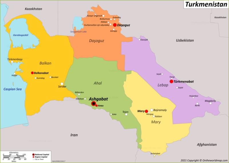 Turkmenistan Map | Detailed Maps of Turkmenistan (Turkmenia)