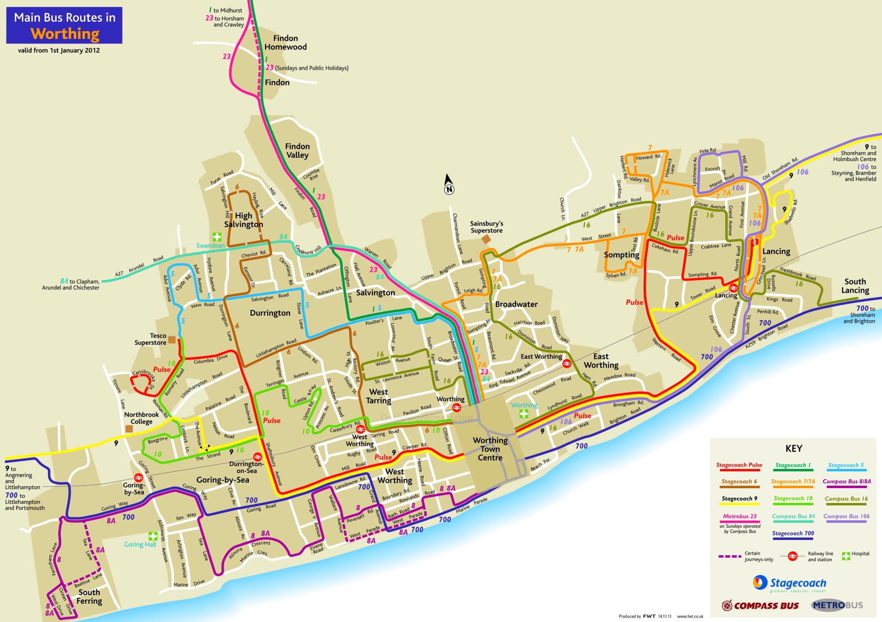 Worthing Bus Map Ontheworldmap