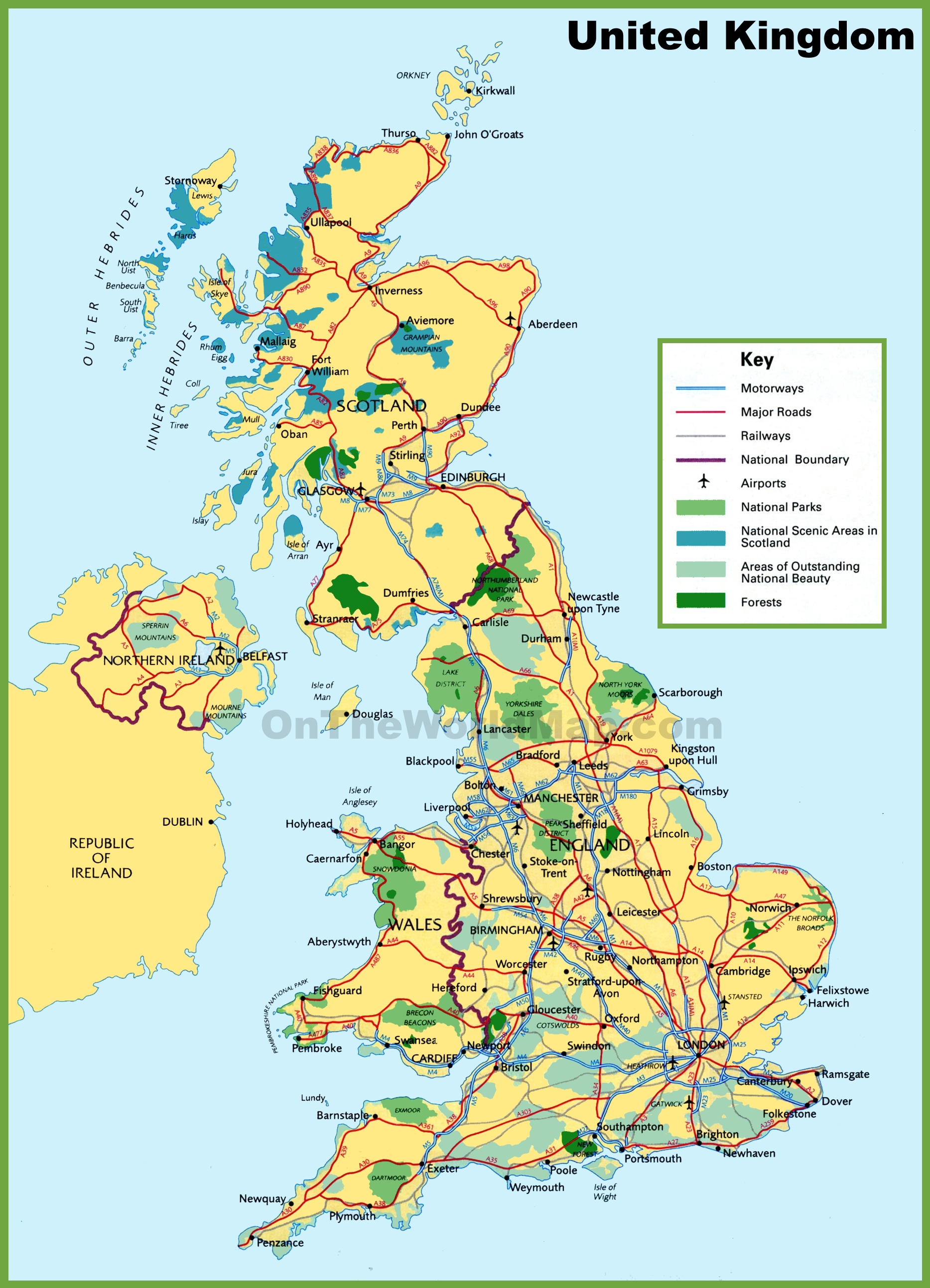 UK National Parks Map Ontheworldmap UK National Parks Map Ontheworldmap