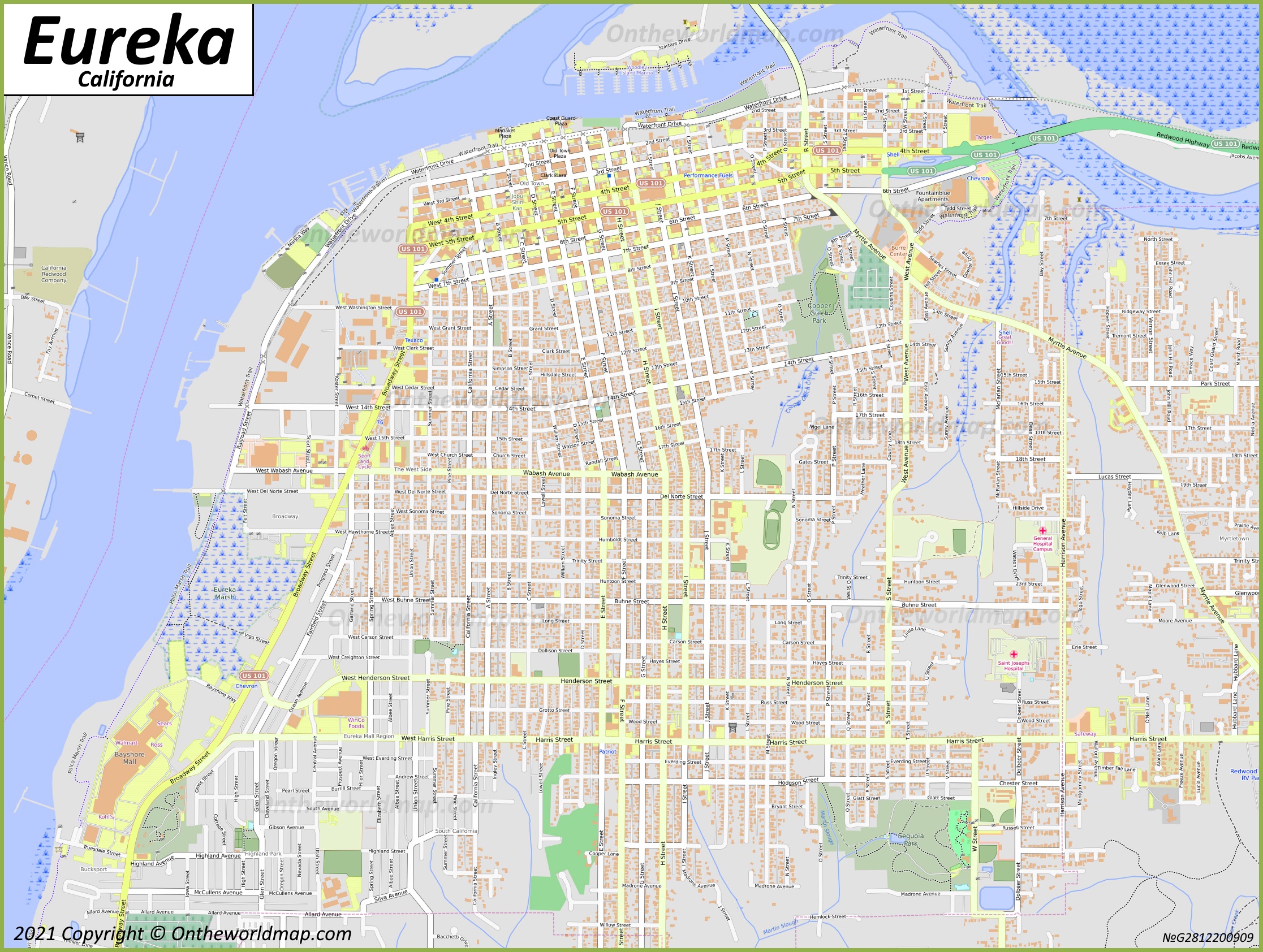 Map Of Eureka California Map Of Eureka California