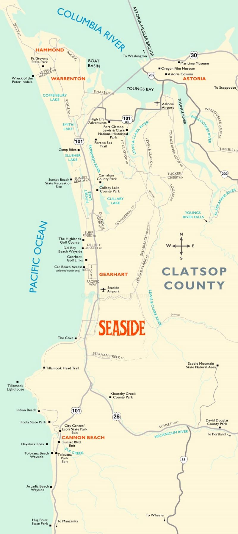 Map of Surroundings of Seaside