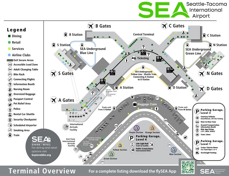 Seattle Tacoma International Airport Map - Ontheworldmap.com