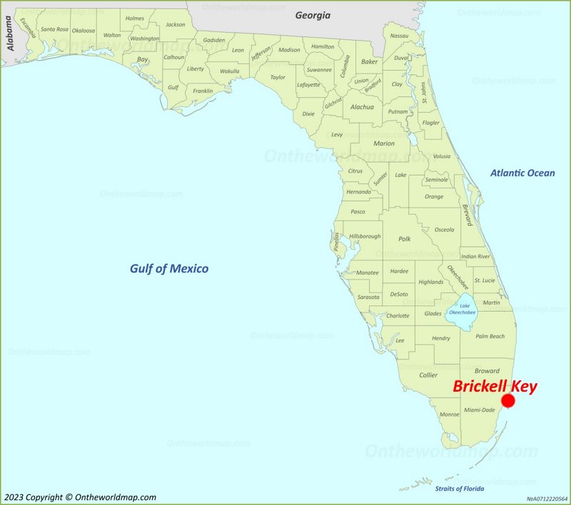 Brickell Key Map | Miami, Florida, U.S. | Detailed Maps of Brickell Key