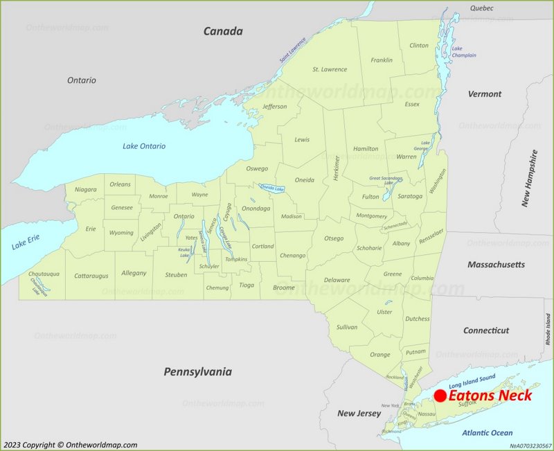 Eatons Neck Map | New York, U.S. | Detailed Maps of Eatons Neck Island