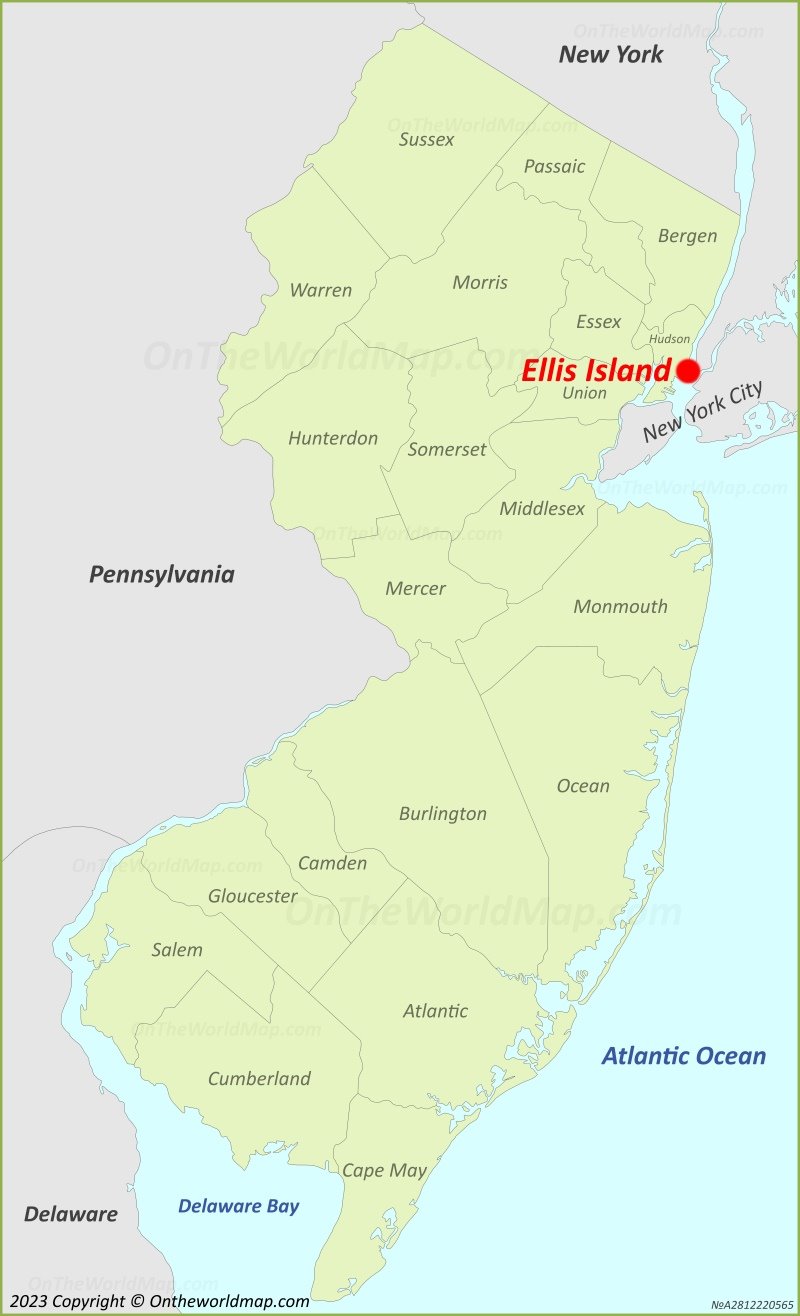 Ellis Island Map | New Jersey, U.S. | Detailed Maps of Ellis Island