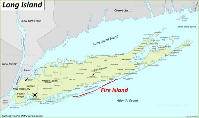 Fire Island Map | New York, U.S. | Detailed Maps of Fire Island