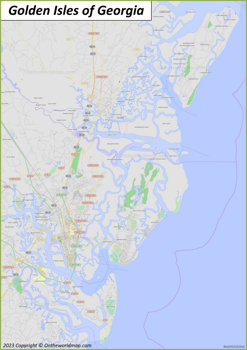 Golden Isles of Georgia Map | Georgia, U.S. | Detailed Maps of Golden ...