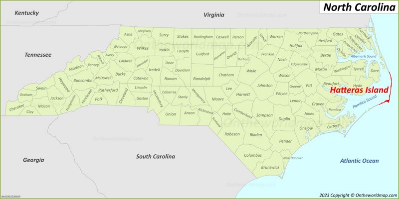 Hatteras Island Map | North Carolina, U.S. | Detailed Maps of Hatteras ...