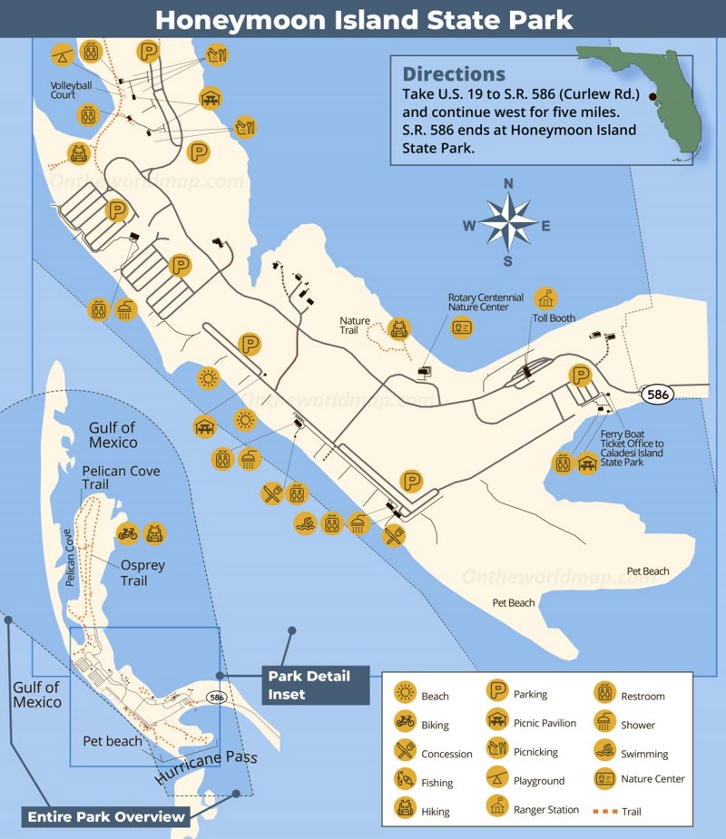 Honeymoon Island Map | Florida, U.S. | Detailed Maps of Honeymoon ...