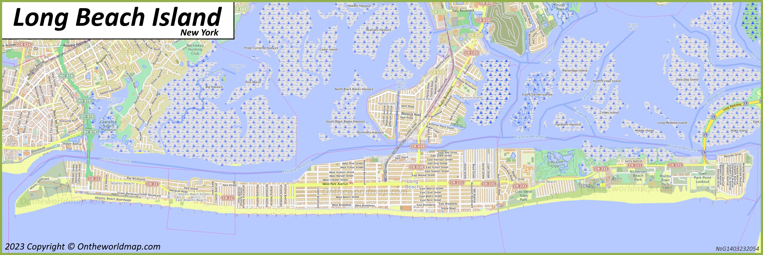 Long Beach Island Map New York U S Detailed Maps Of Long Beach