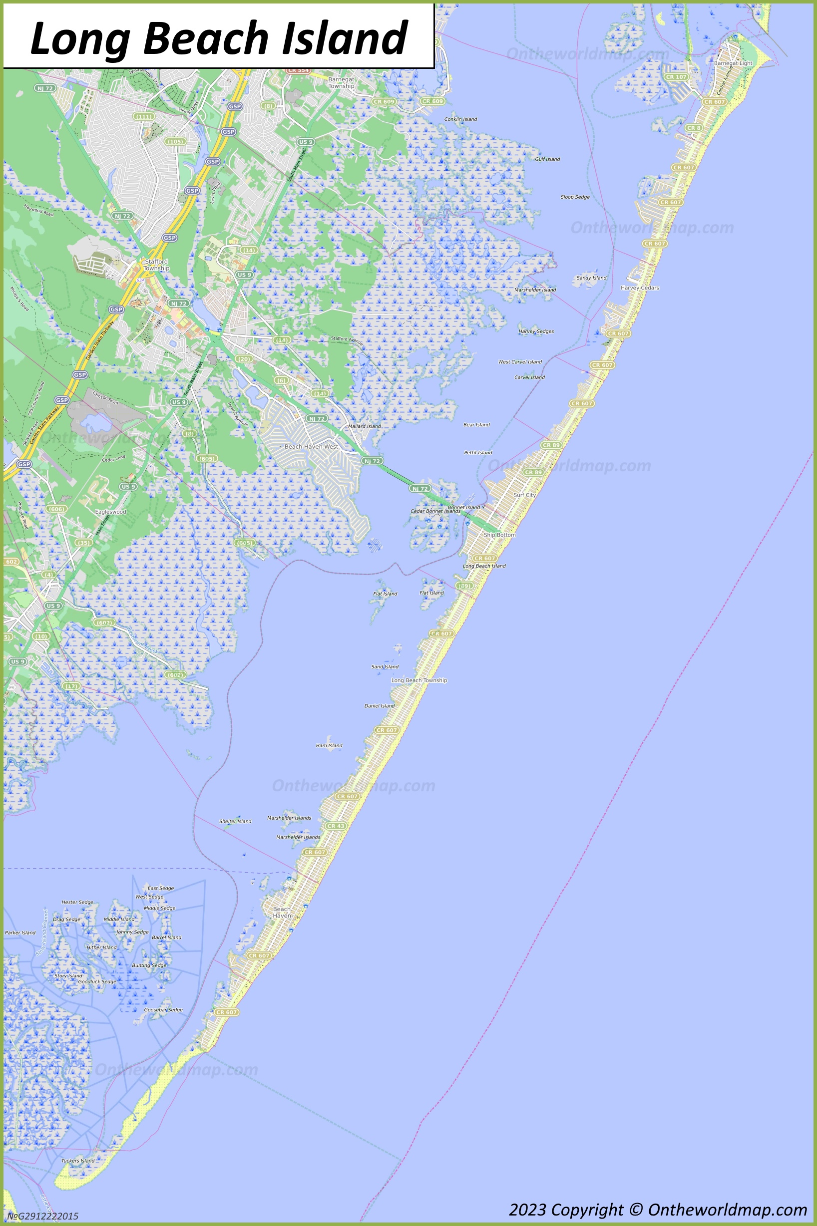 Long Beach Island Map New Jersey U S Detailed Maps Of Long Beach