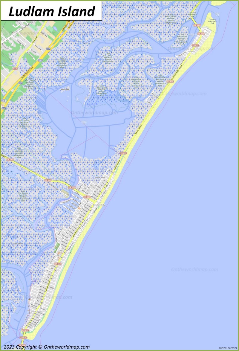 Ludlam Island Map | New Jersey, U.S. | Detailed Maps of Ludlam Island