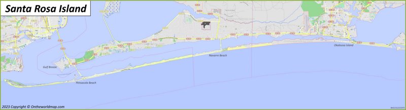 Santa Rosa Island Map | Florida, U.S. | Detailed Maps of Santa Rosa Island