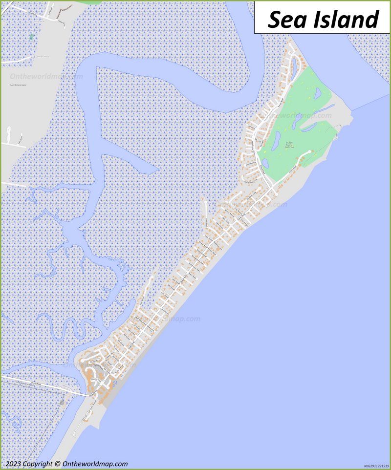 Sea Island Map | Georgia, U.S. | Detailed Maps of Sea Island