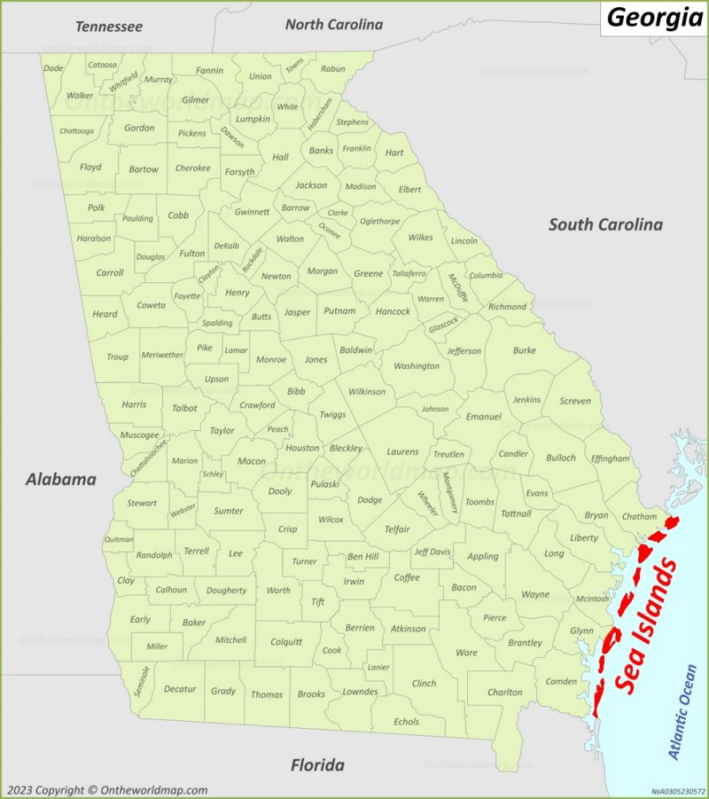 Map of The Sea Islands | South Carolina, Georgia, U.S. | Detailed Maps ...