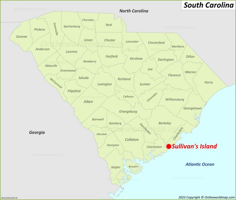 Sullivan's Island Map | South Carolina, U.S. | Detailed Maps of ...
