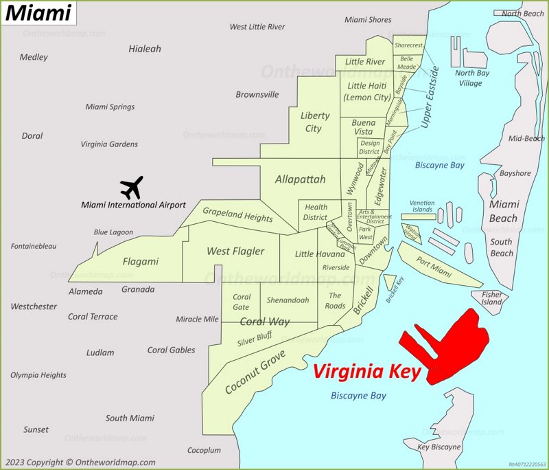 Virginia Key Map | Florida, U.S. | Detailed Maps of Virginia Key