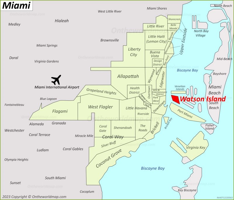 Watson Island Map | Florida, U.S. | Detailed Maps of Watson Island