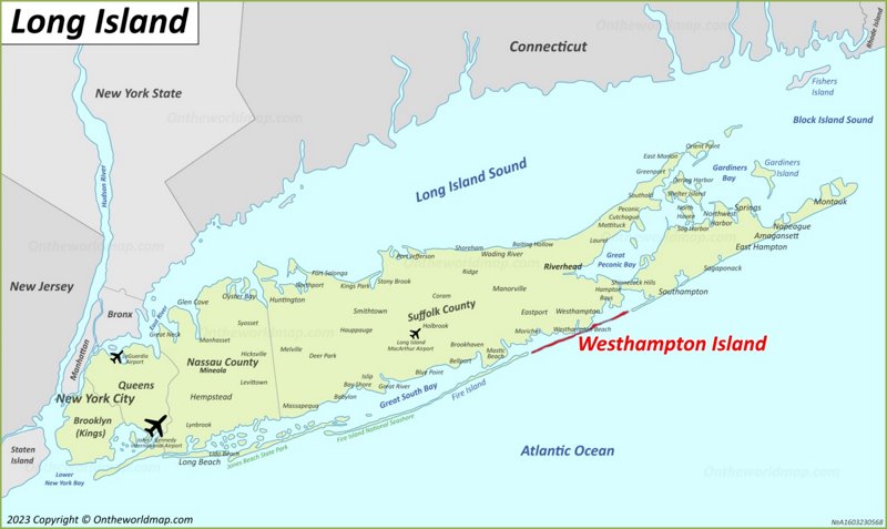 Westhampton Island Map | New York, U.S. | Detailed Maps of Westhampton ...