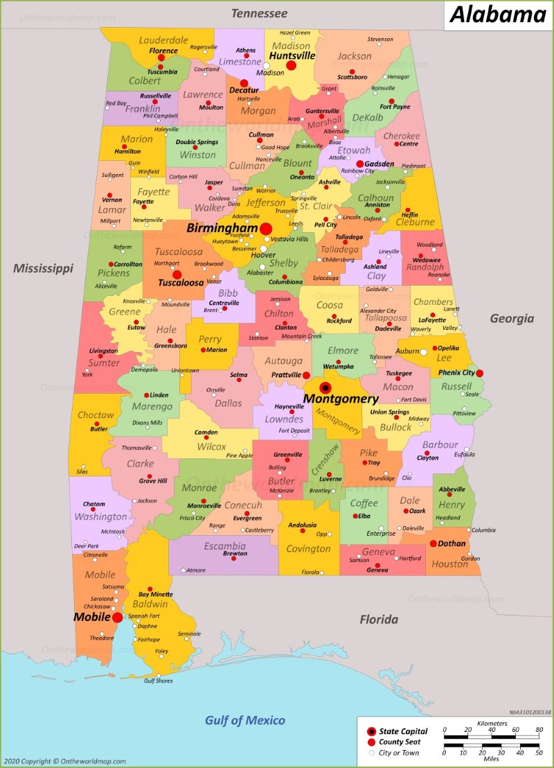 Alabama State Map USA Maps Of Alabama AL Alabama State Map USA Maps Of Alabama AL