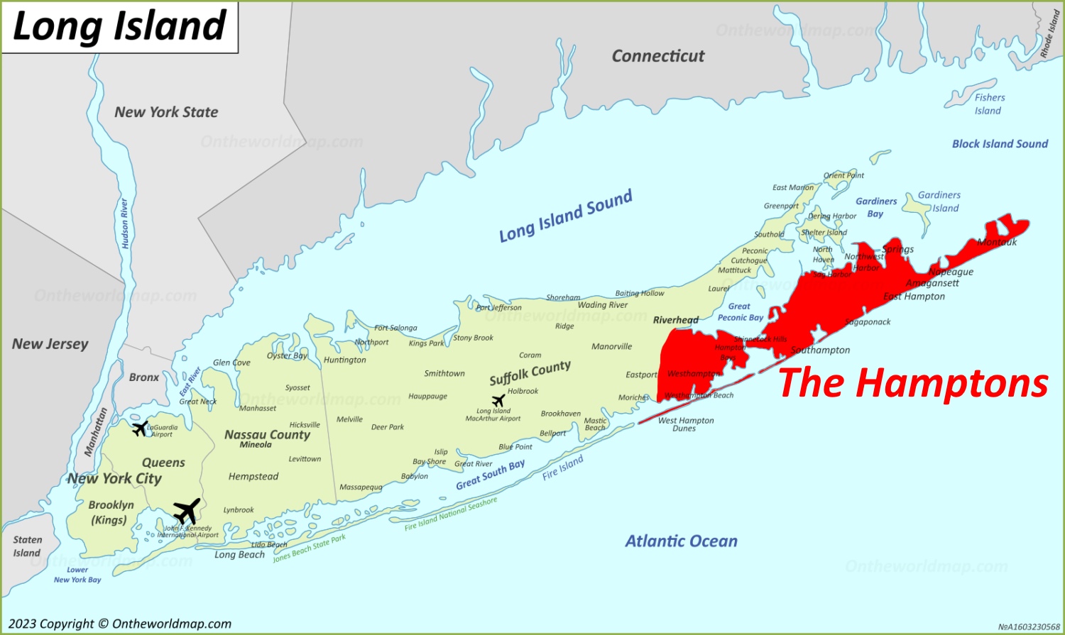 The Hamptons On A Map Printable Maps Online